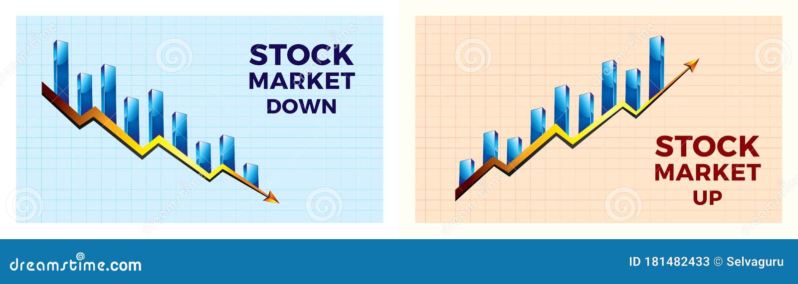 Stock Market Share Up and Down Arrow Vector Graph Illustrations Stock ...