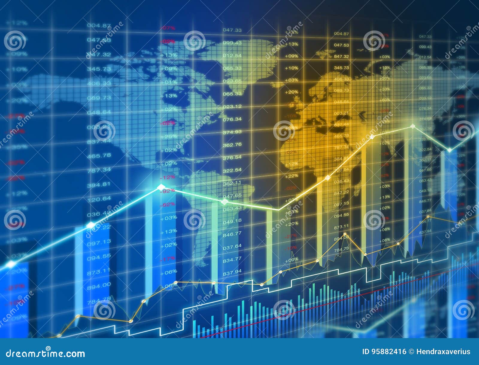 Stock Market Theme Background Stock Illustration - Illustration of ...