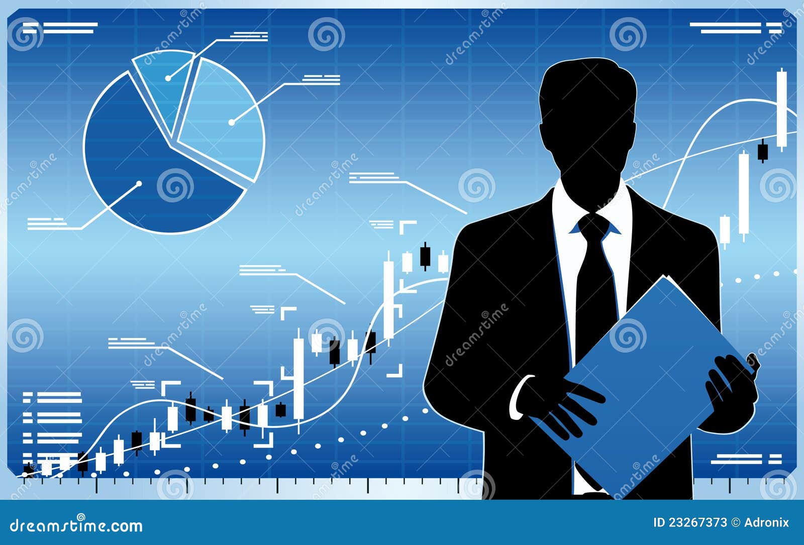 Stock market trader stock vector. Illustration of diagram - 23267373