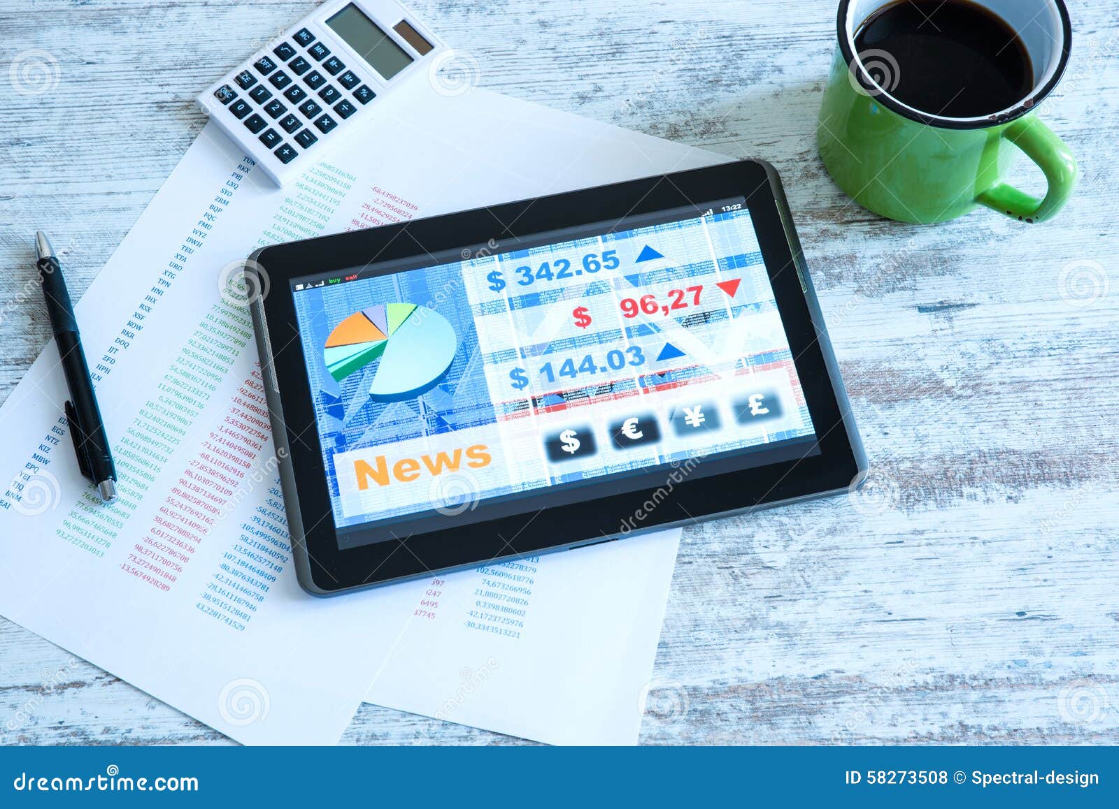 Stock Market Trading App on a Tablet PC Stock Photo - Image of display ...