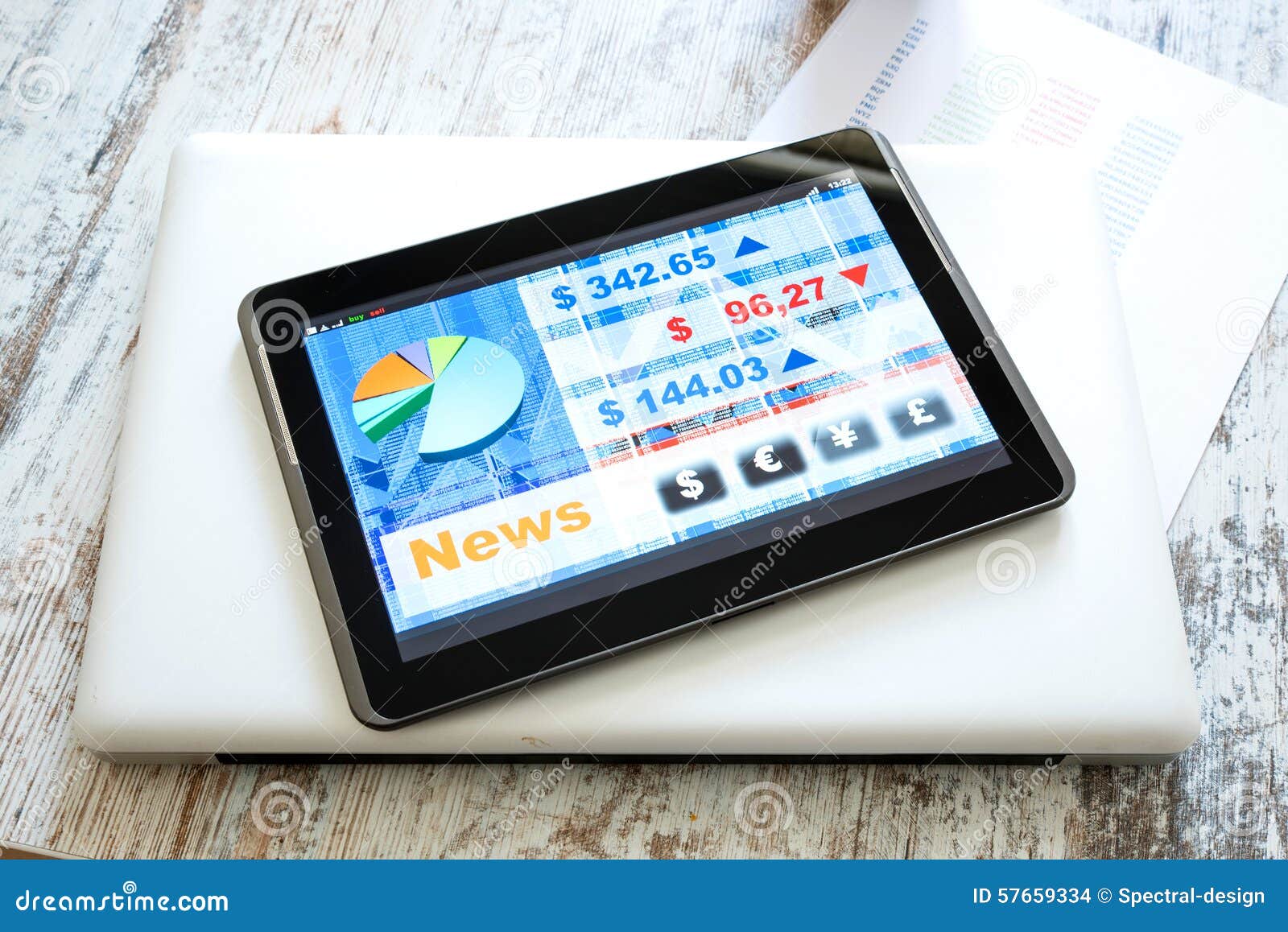 Stock Market Trading App on a Tablet PC Stock Photo - Image of cash ...