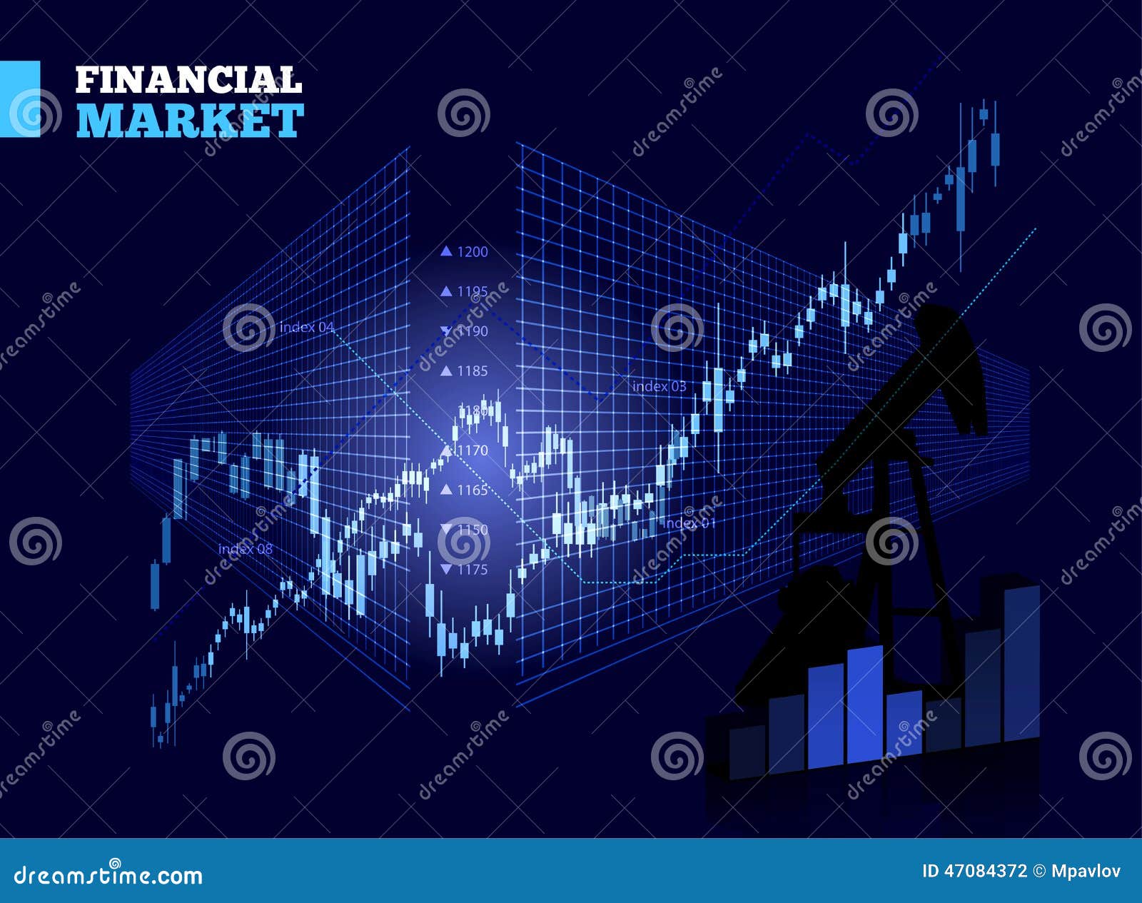 Stock Market Vector Chart stock vector. Illustration of diagram - 47084372