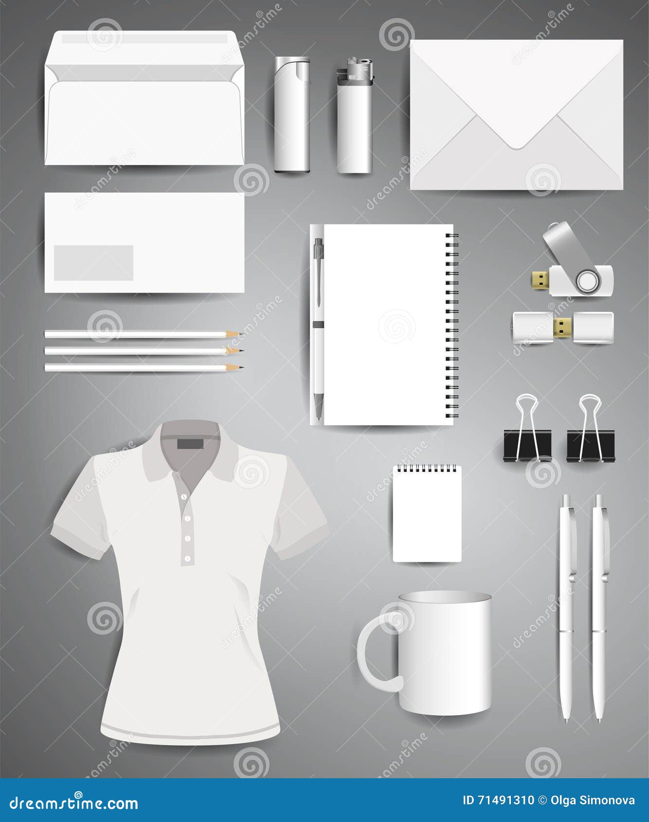 Stock mockup set stock illustration. Illustration of identity - 71491310