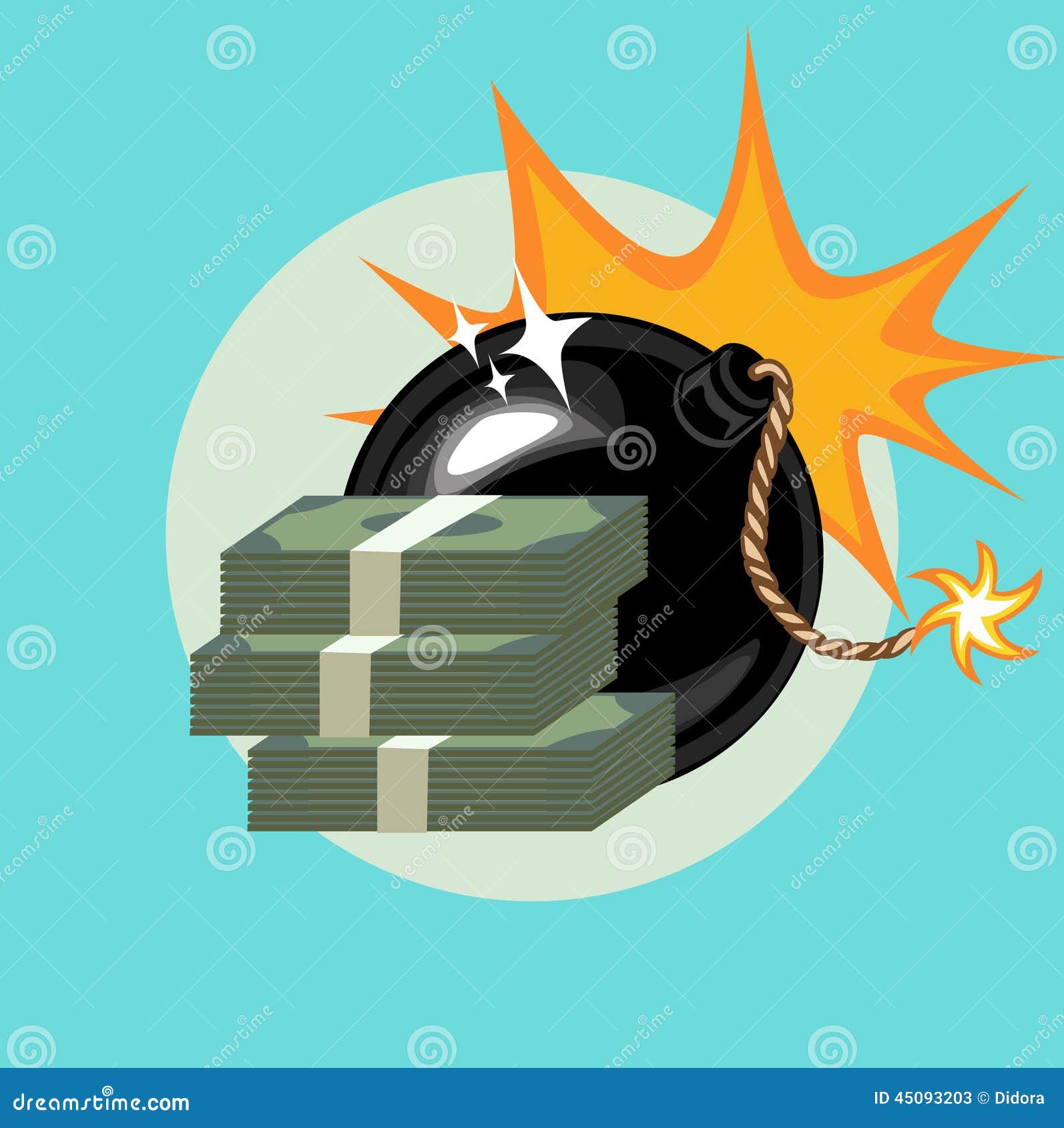 Exploding Bomb Hazard Sign Or Symbol. Vector Design Isolated On White ...