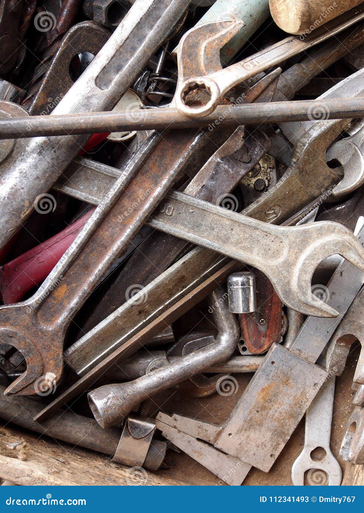 Old Rusty Wrenches and Tools Stock Image - Image of service, parts ...