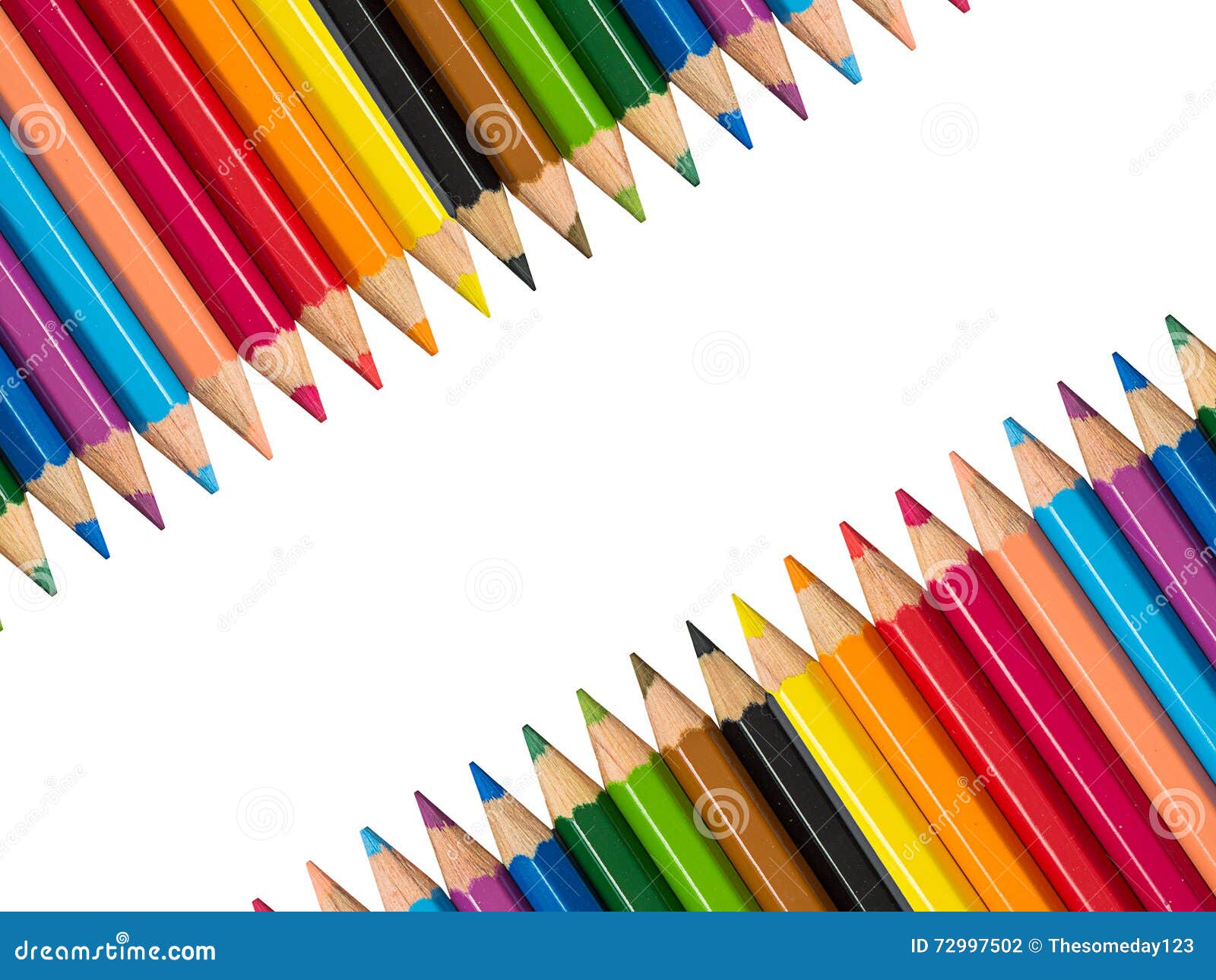 Stock Photo - the Row of Multicolored Crayon,Frame with Crayon Stock ...