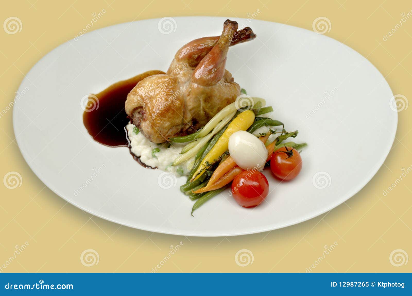 Stock Photo of Squab Dinner Stock Image - Image of vegetables, chicken ...