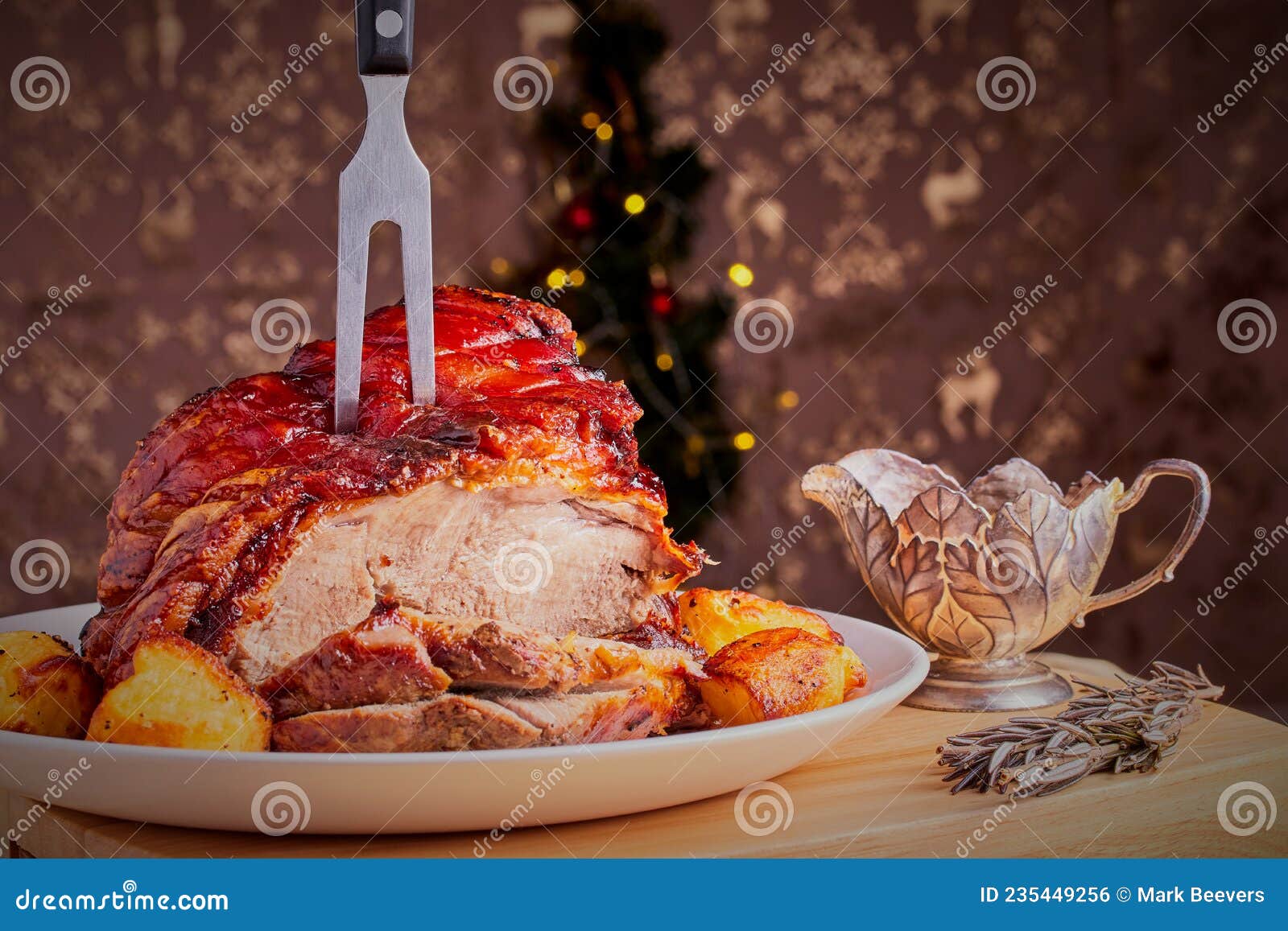 Christmas Roast Pork Joint. Stock Photo - Image of yummy, tasty: 235449256