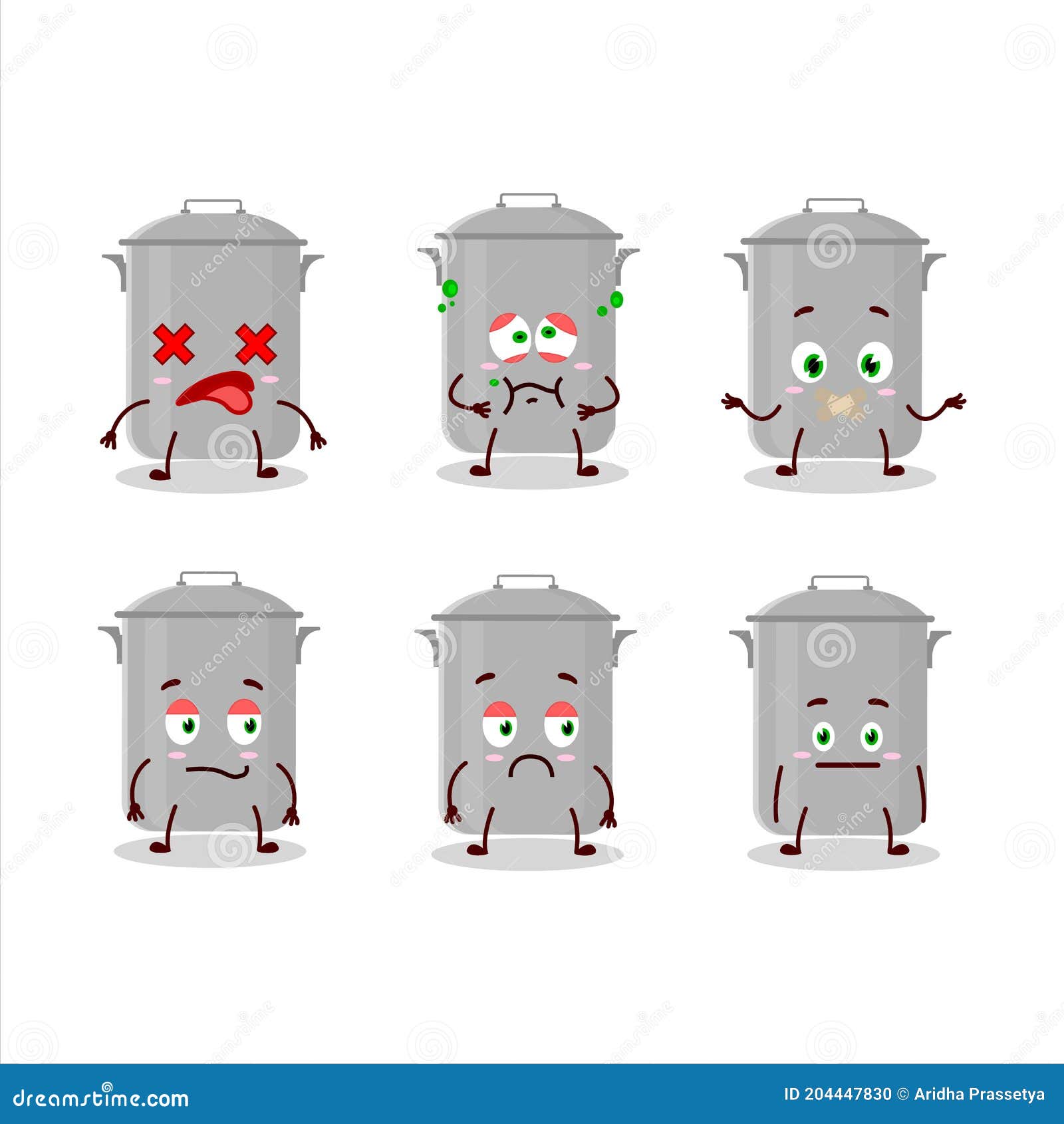 Stock Pot Cartoon Character with Nope Expression Stock Vector ...