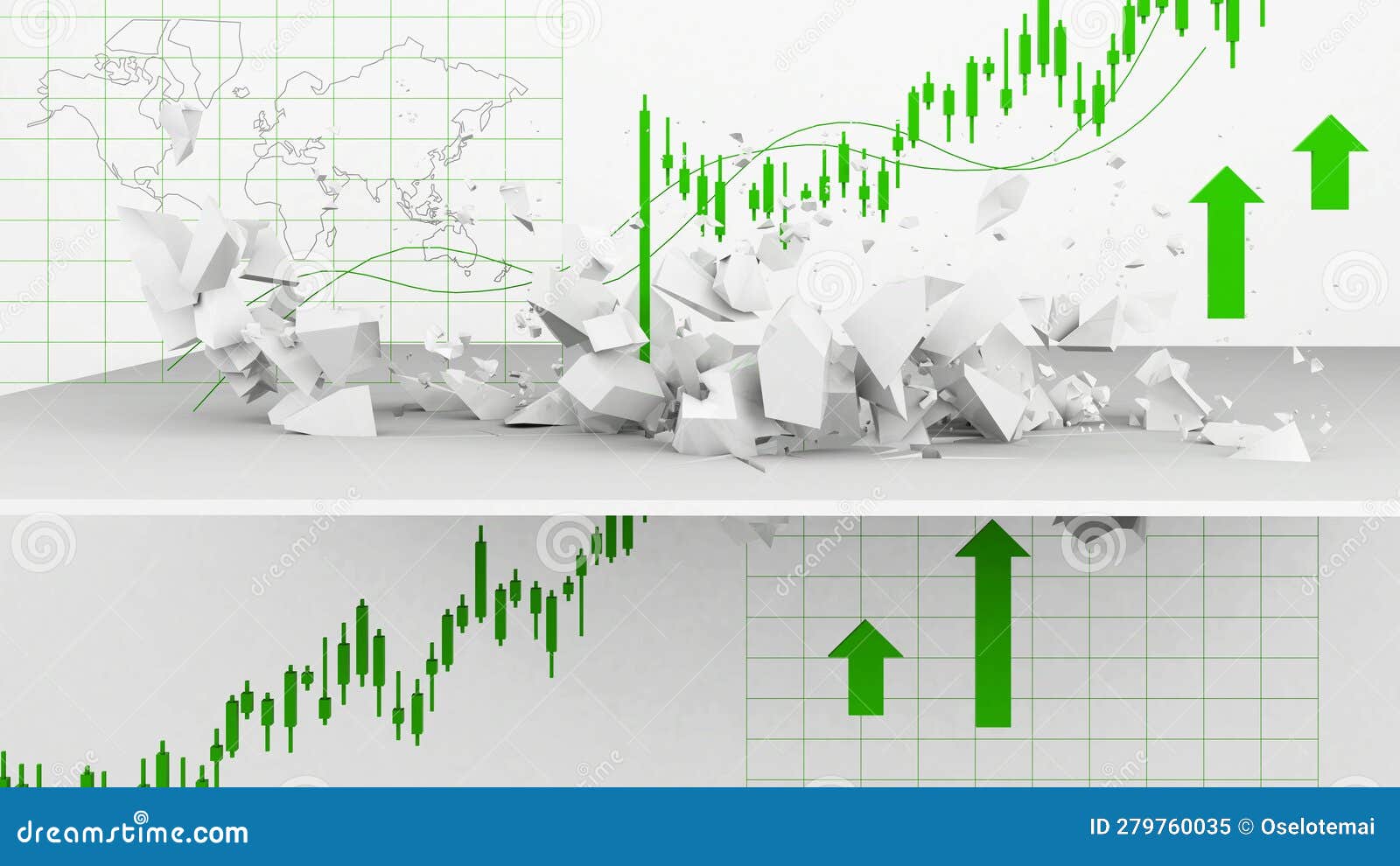 Stock Price Soaring the Economy Grows through the Ceiling.,performance ...