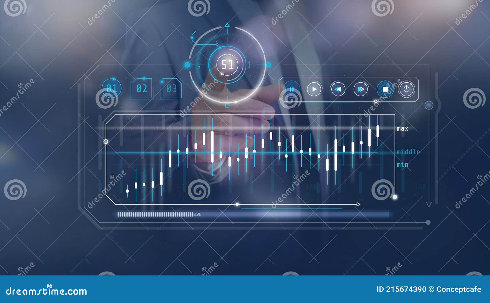 Stock Quotes Infographics on a Virtual Panel. Stock Photo - Image of ...