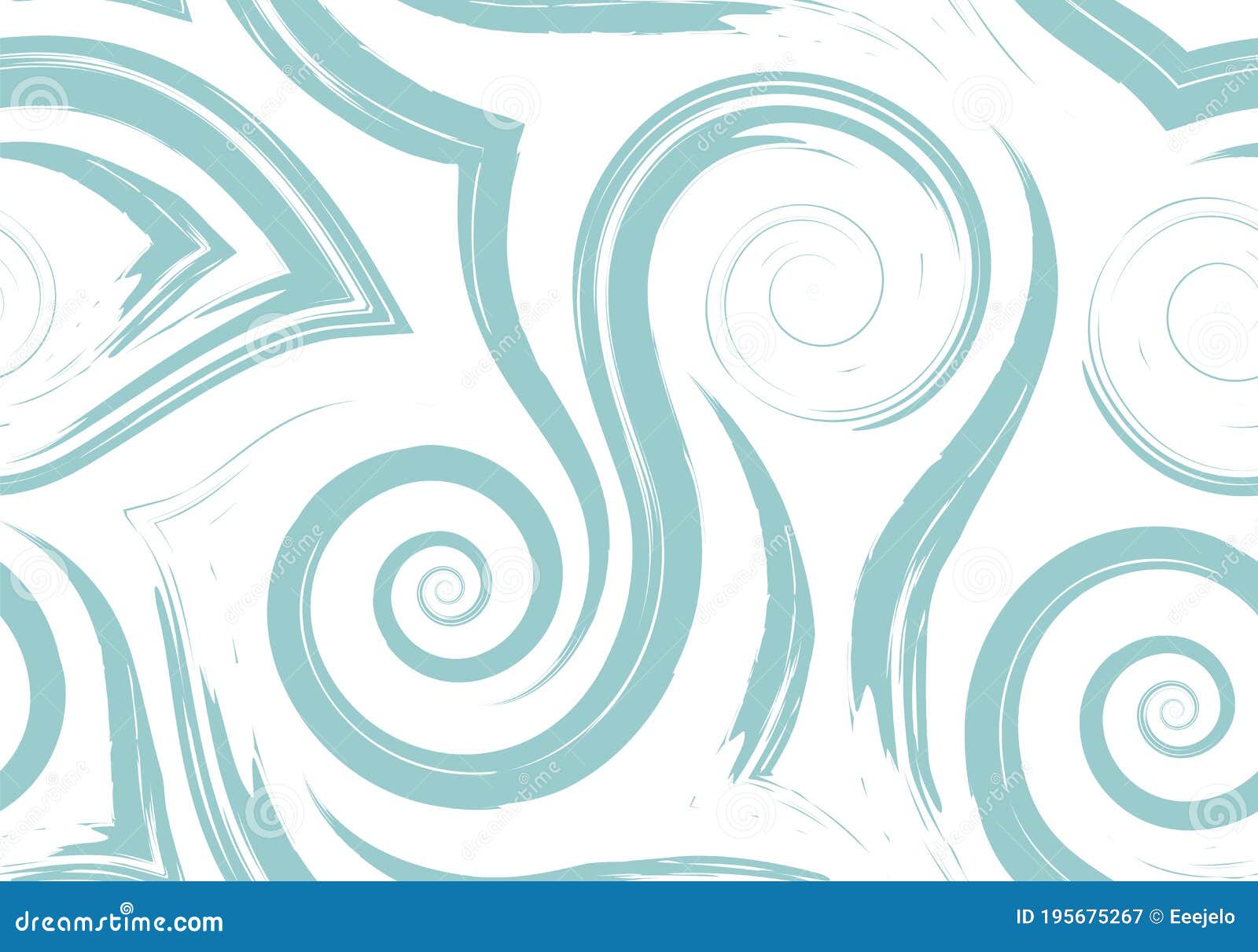 Stock Seamless Vector Pattern of Turquoise Flowing Lines and Spirals ...