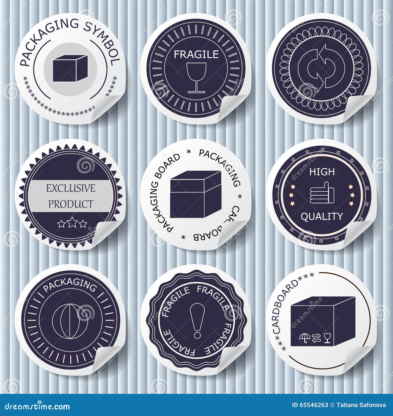 Stock Set of Label for Packaging and Transportation Stock Illustration ...