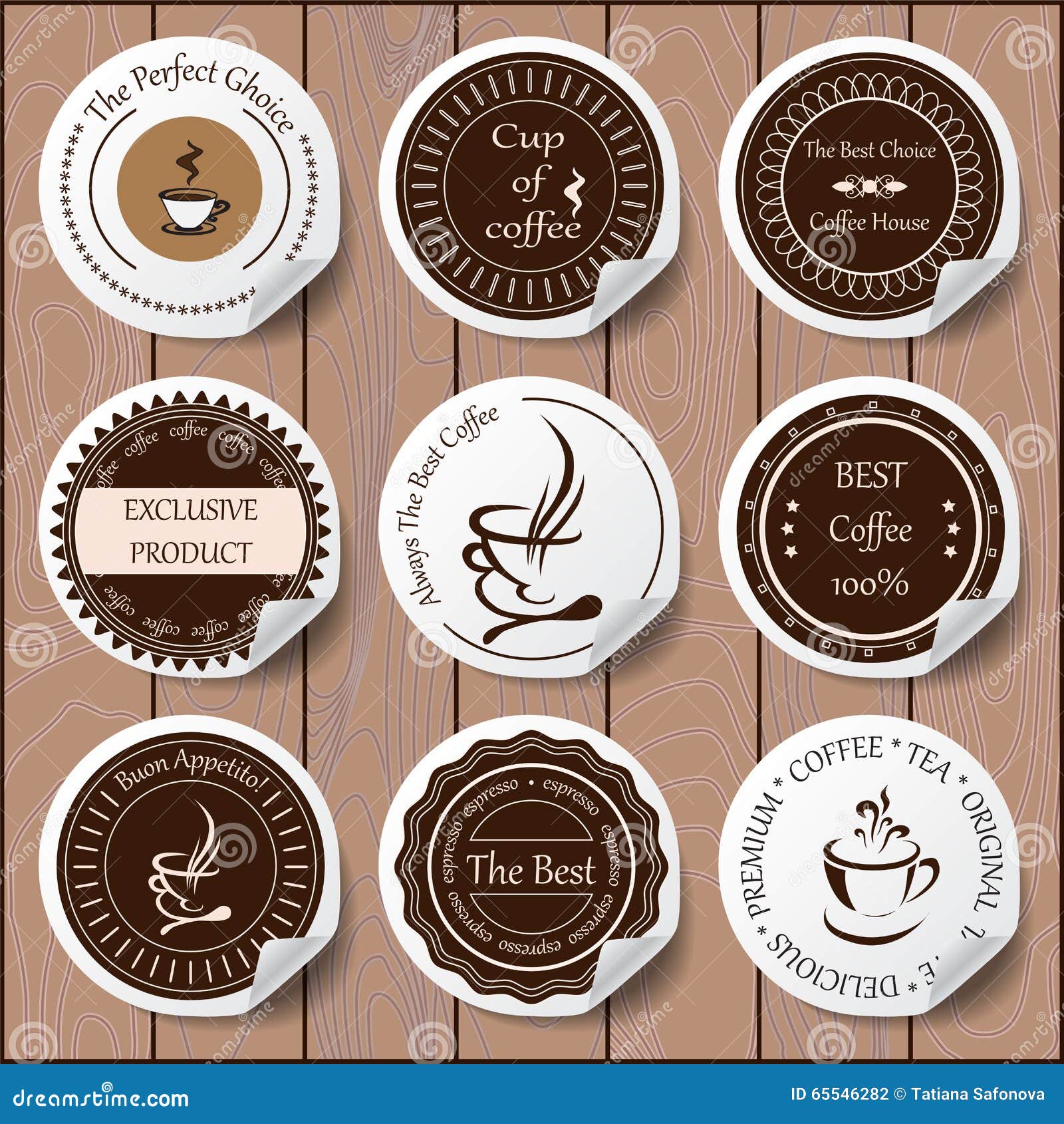 Stock Set of Label for Restaurant and Cafe Stock Illustration ...