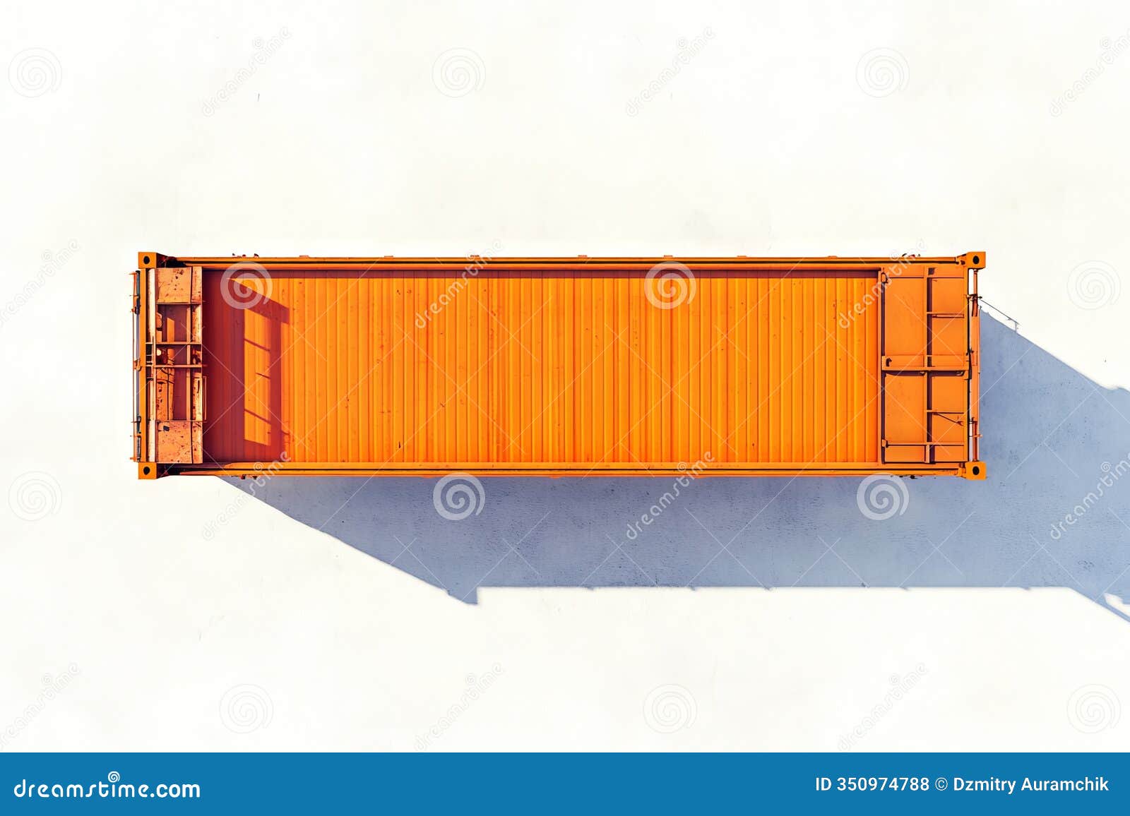 Stock Sticker of an Orange Shipping Container with 3D Cargo ...