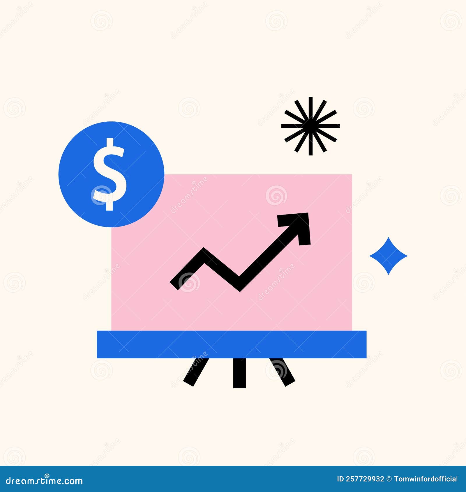 Modern Flat Geometric Money Growing Statistics Illustration Stock ...