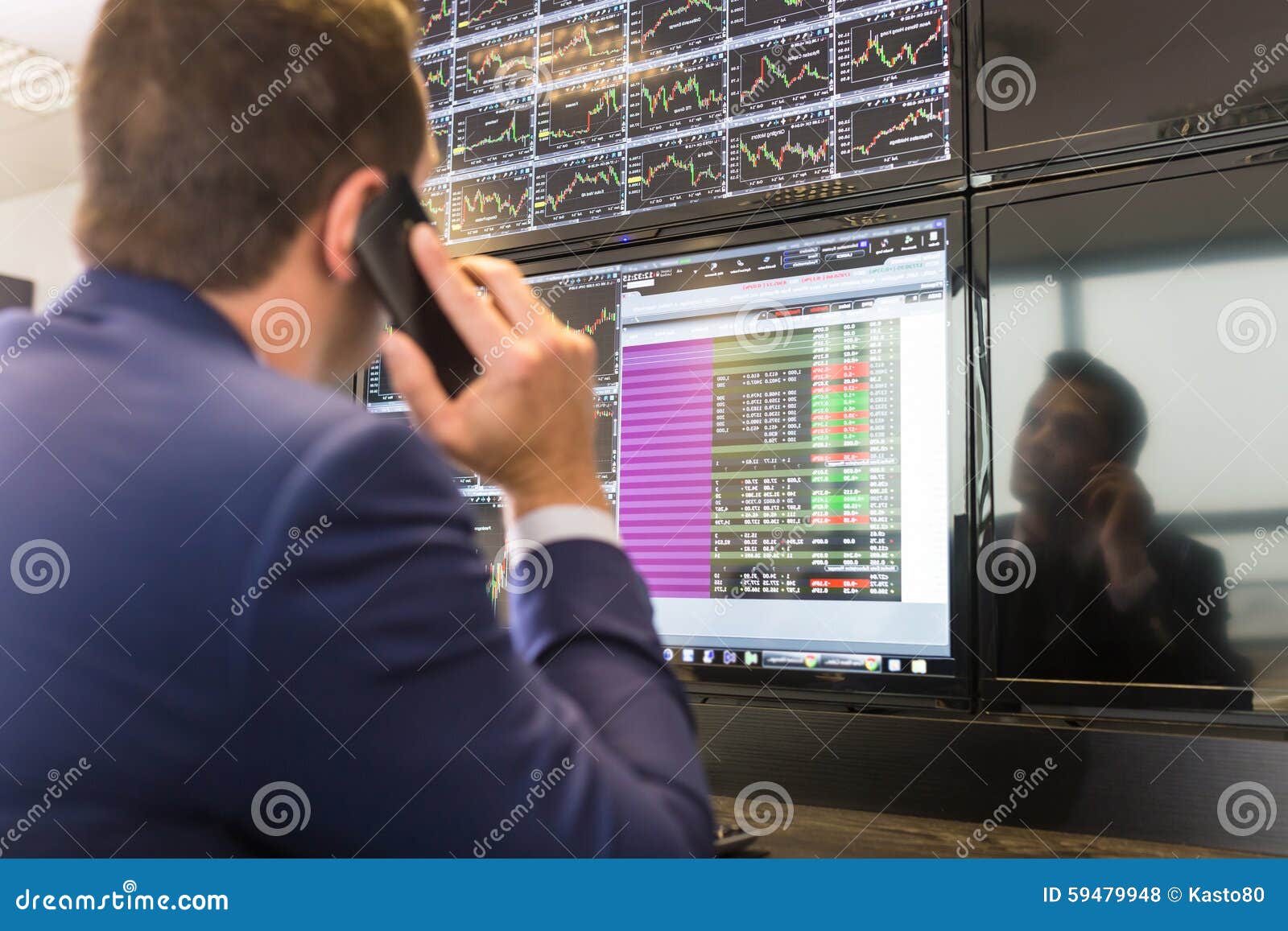 Stock Trader Looking at Computer Screens. Stock Photo - Image of ... Stock Trader Looking at Computer Screens. Stock Photo - Image of ...