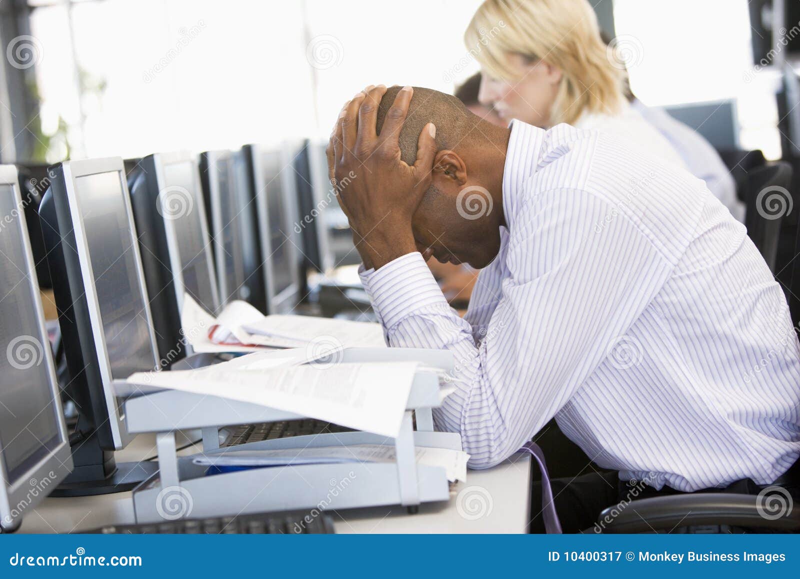 Stock Trader Looking Frustrated Stock Image - Image of unhappy, sitting ...
