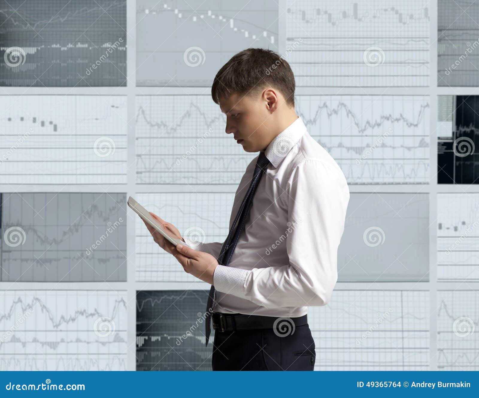 Stock trader stock photo. Image of room, smart, holding - 49365764