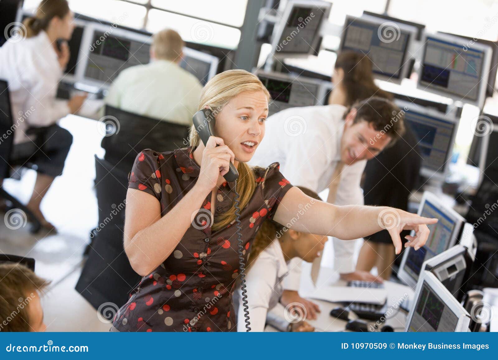 Stock Trader on the Phone stock image. Image of gesturing - 10970509