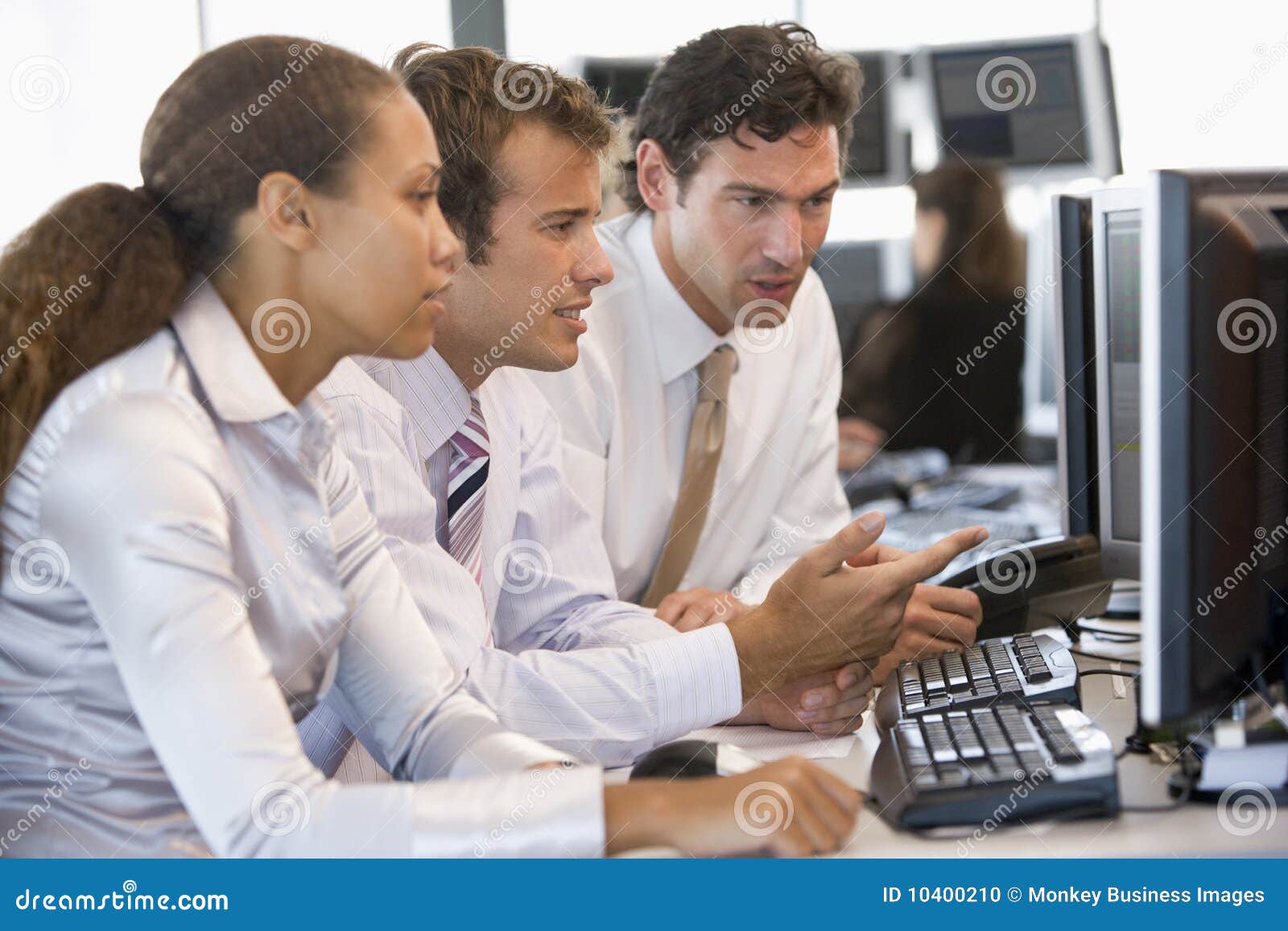 Stock Trader Team at Work stock photo. Image of exchange - 10400210