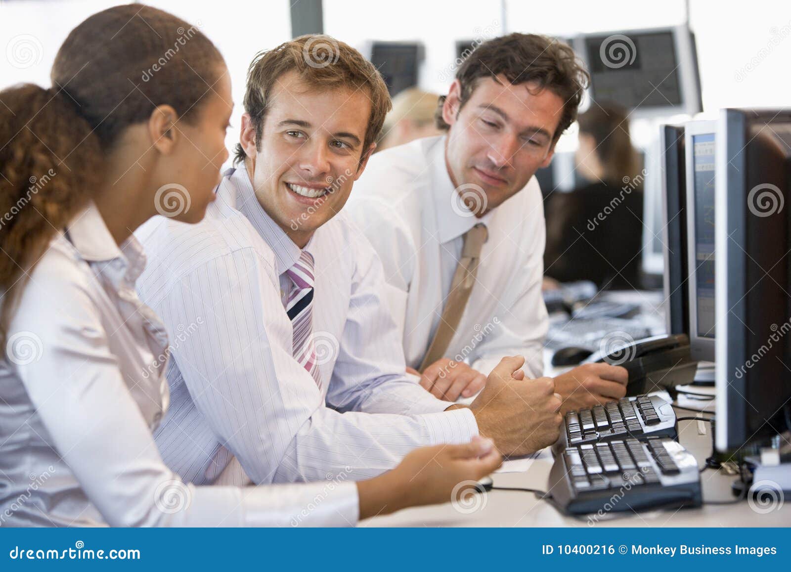 Stock Trader Team at Work stock photo. Image of concentration - 10400216