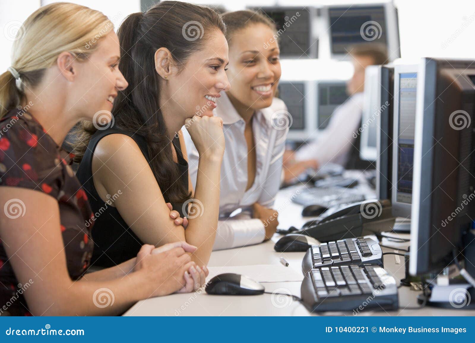 Stock Trader Team at Work stock image. Image of four - 10400221