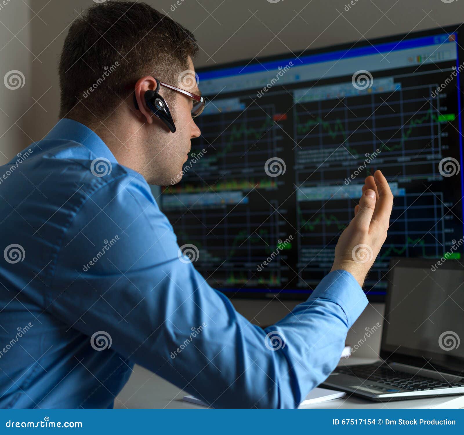 Stock trader. stock photo. Image of chart, male, broker - 67517154