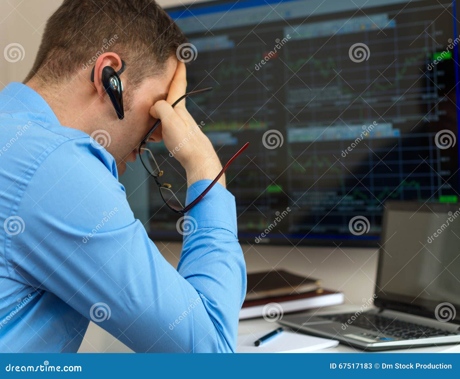 Stock trader. stock image. Image of manager, exhausted - 67517183