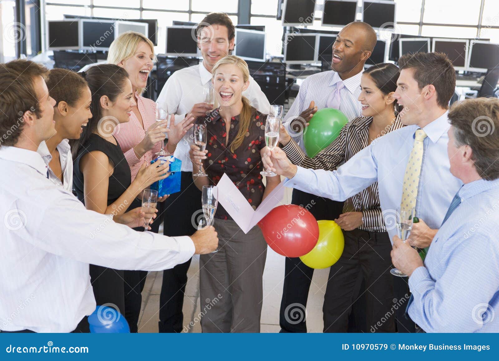 Stock Traders Celebrating in the Office Stock Image - Image of middle ...