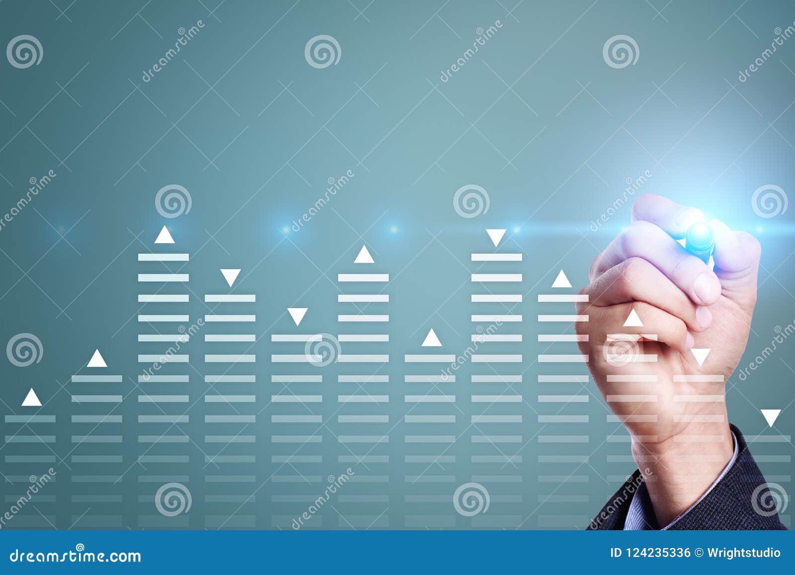 Stock Trading, Data Analysis Diagram, Chart, Graph on Virtual Screen ...
