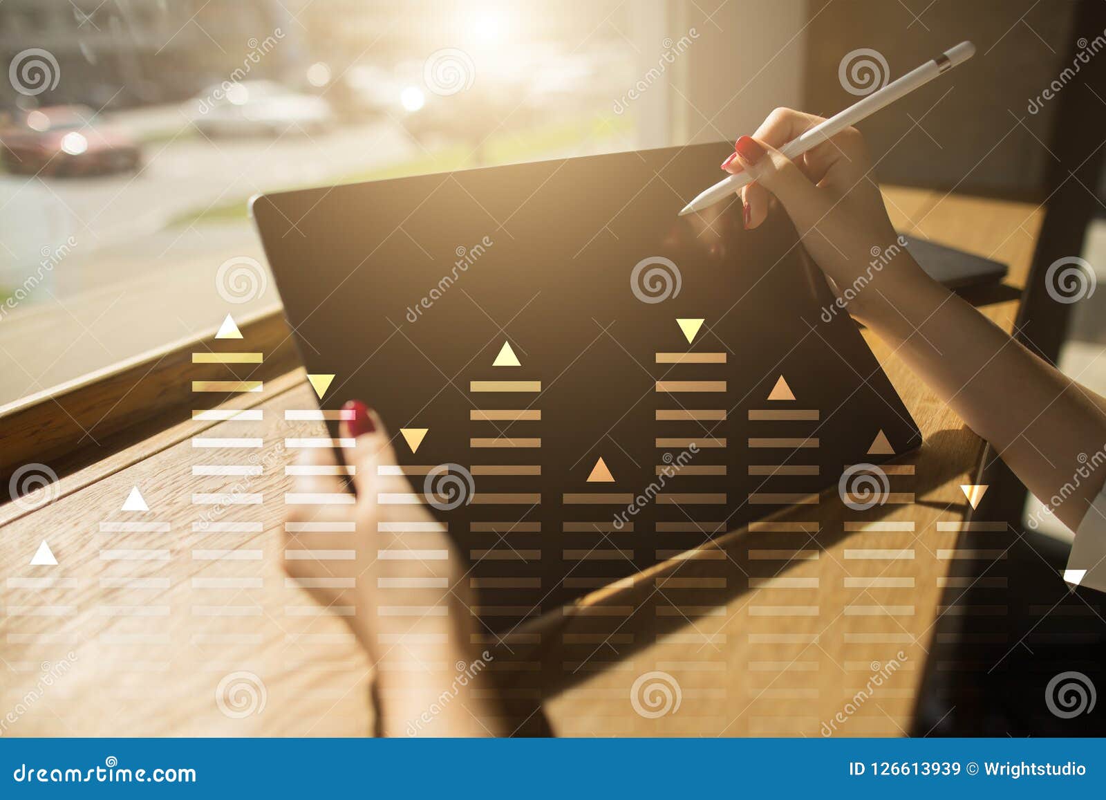 Stock Trading, Data Analysis Diagram, Chart, Graph on Virtual Screen ...