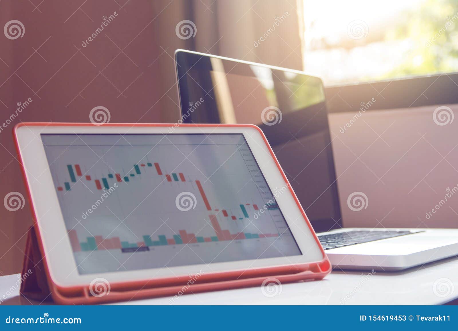 Stock Trading Forex on Tablet on a White Table Stock Image - Image of ...