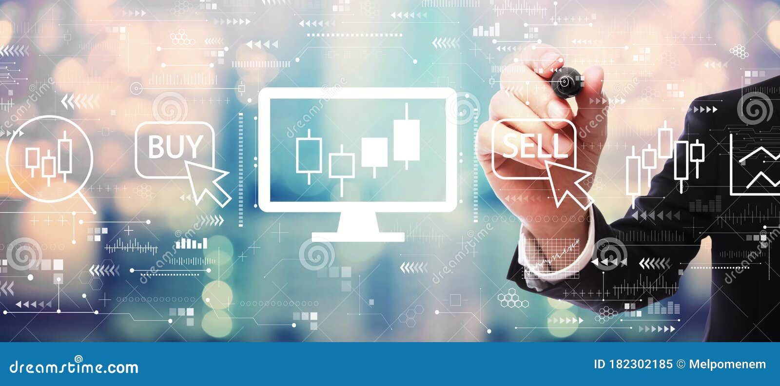 Stock Trading Theme with Businessman Stock Image - Image of ...