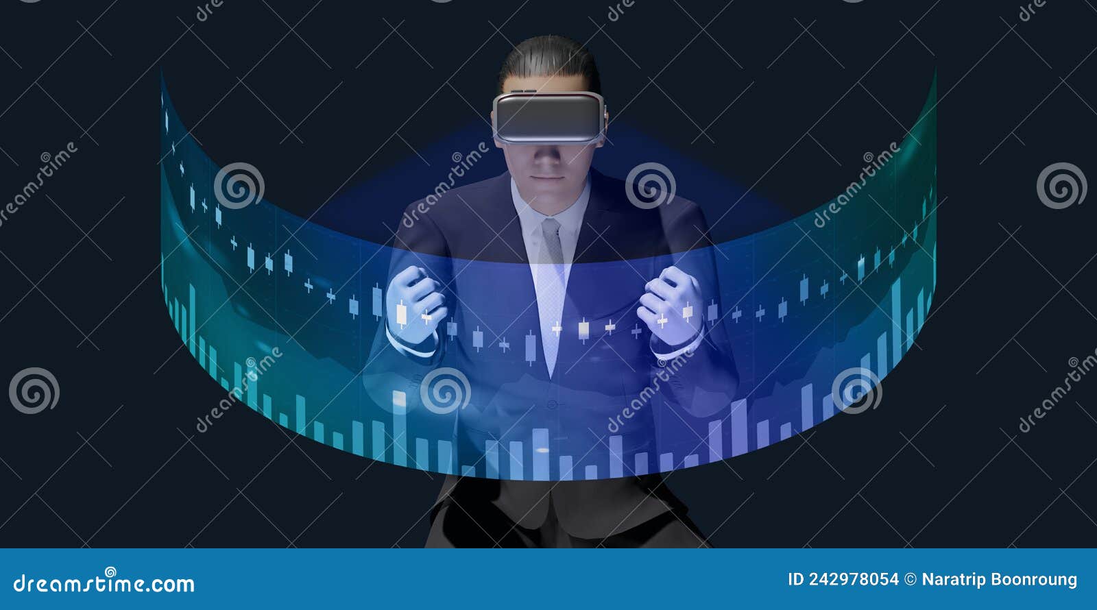 Stock Trading VR Camera Business in Metaverse Stock Trading Chart and ...