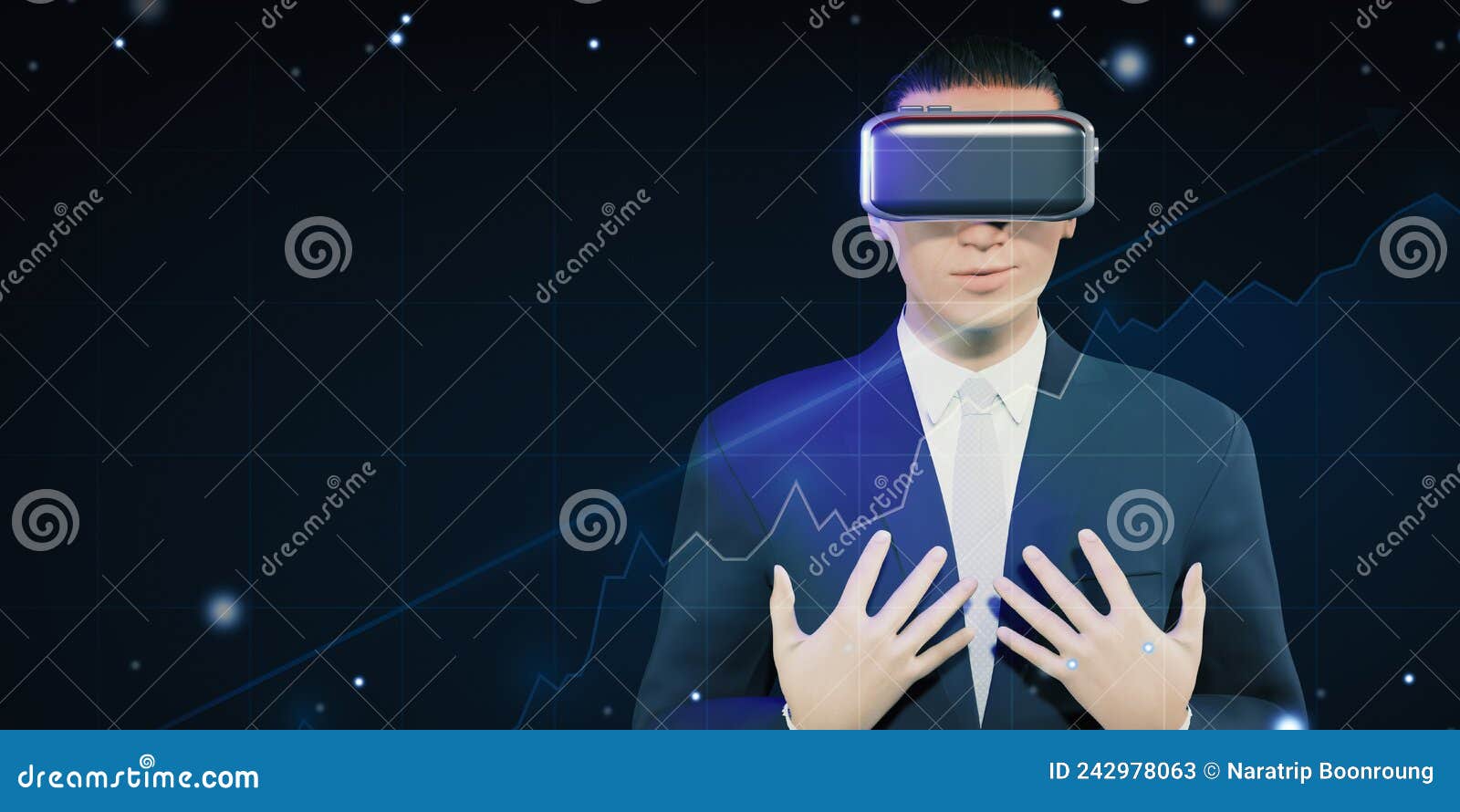 Stock Trading VR Camera Business in Metaverse Stock Trading Chart and ...