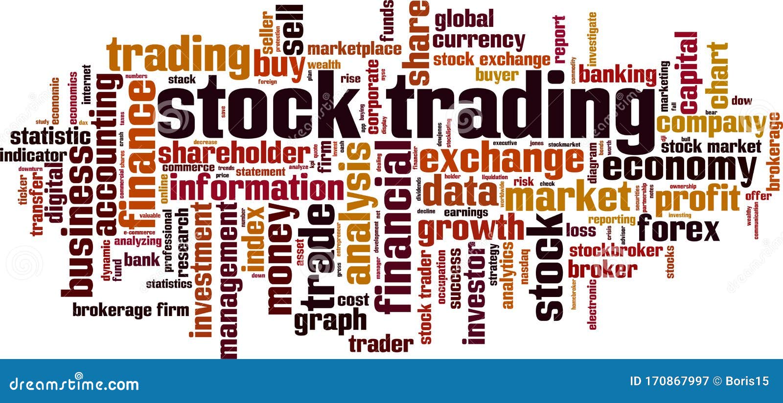 Stock trading word cloud stock vector. Illustration of buyer - 170867997