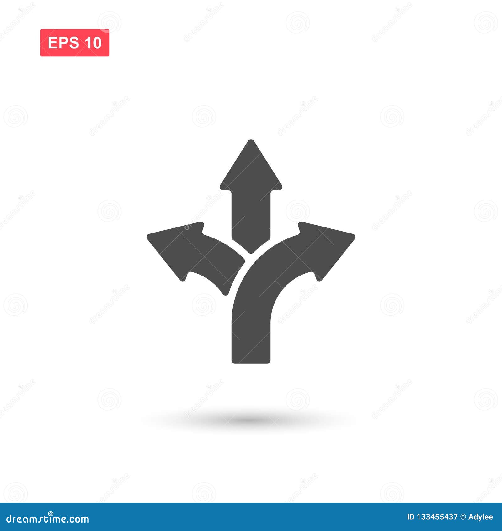 Three Direction Sign Vector Design Isolated 2 Stock Vector ...