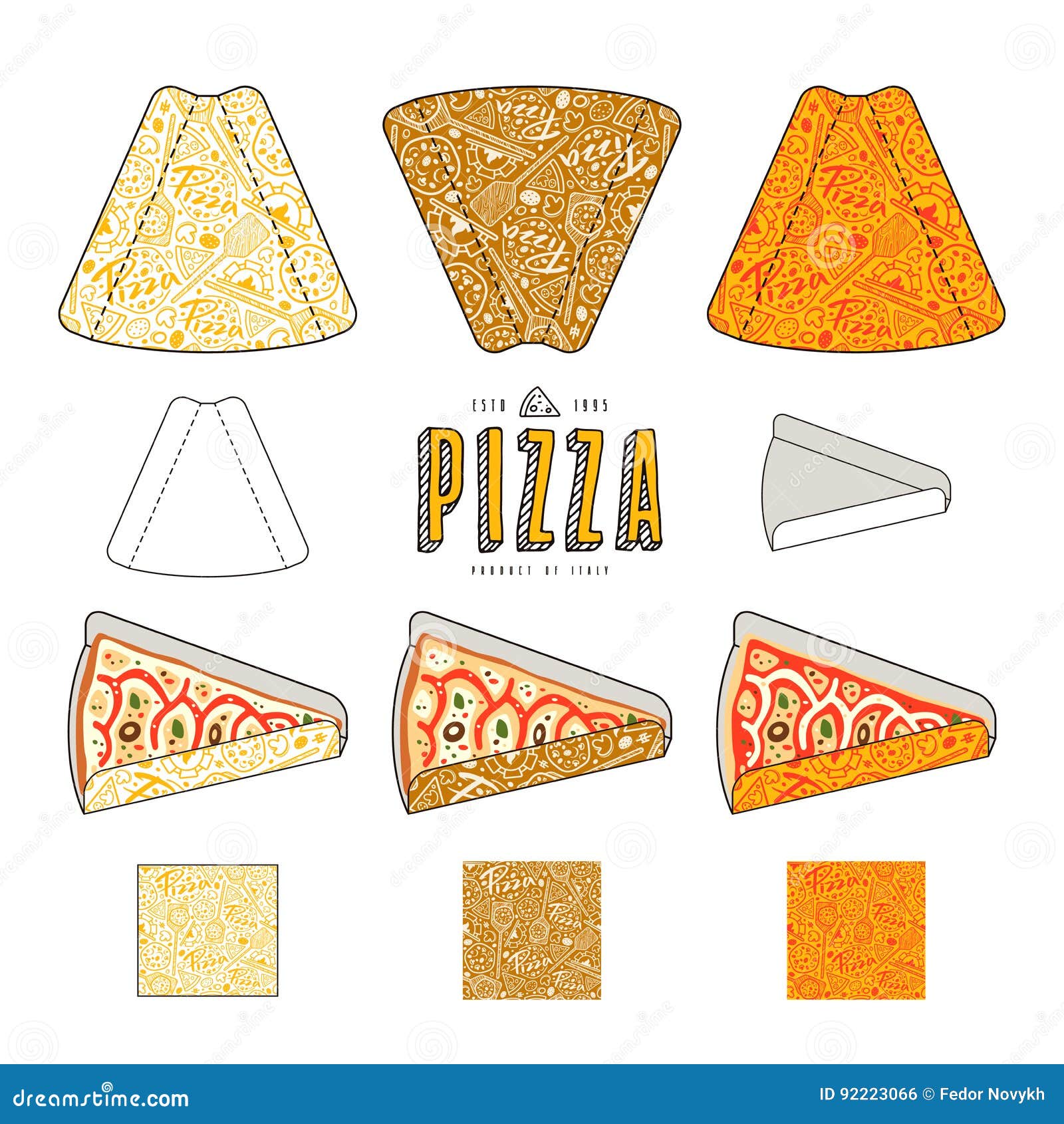 Stock Vector Design of Package for Pizza Slices Stock Vector ...