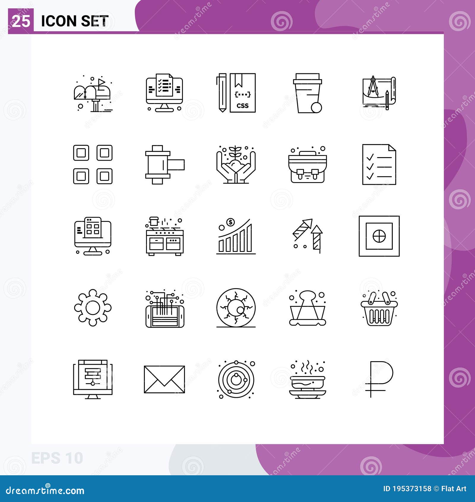 Stock Vector Icon Pack of 25 Line Signs and Symbols for Architecture ...
