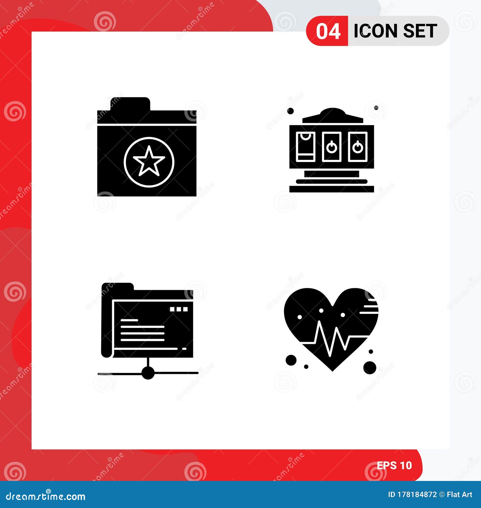 Stock Vector Icon Pack of 4 Line Signs and Symbols for Favorite ...