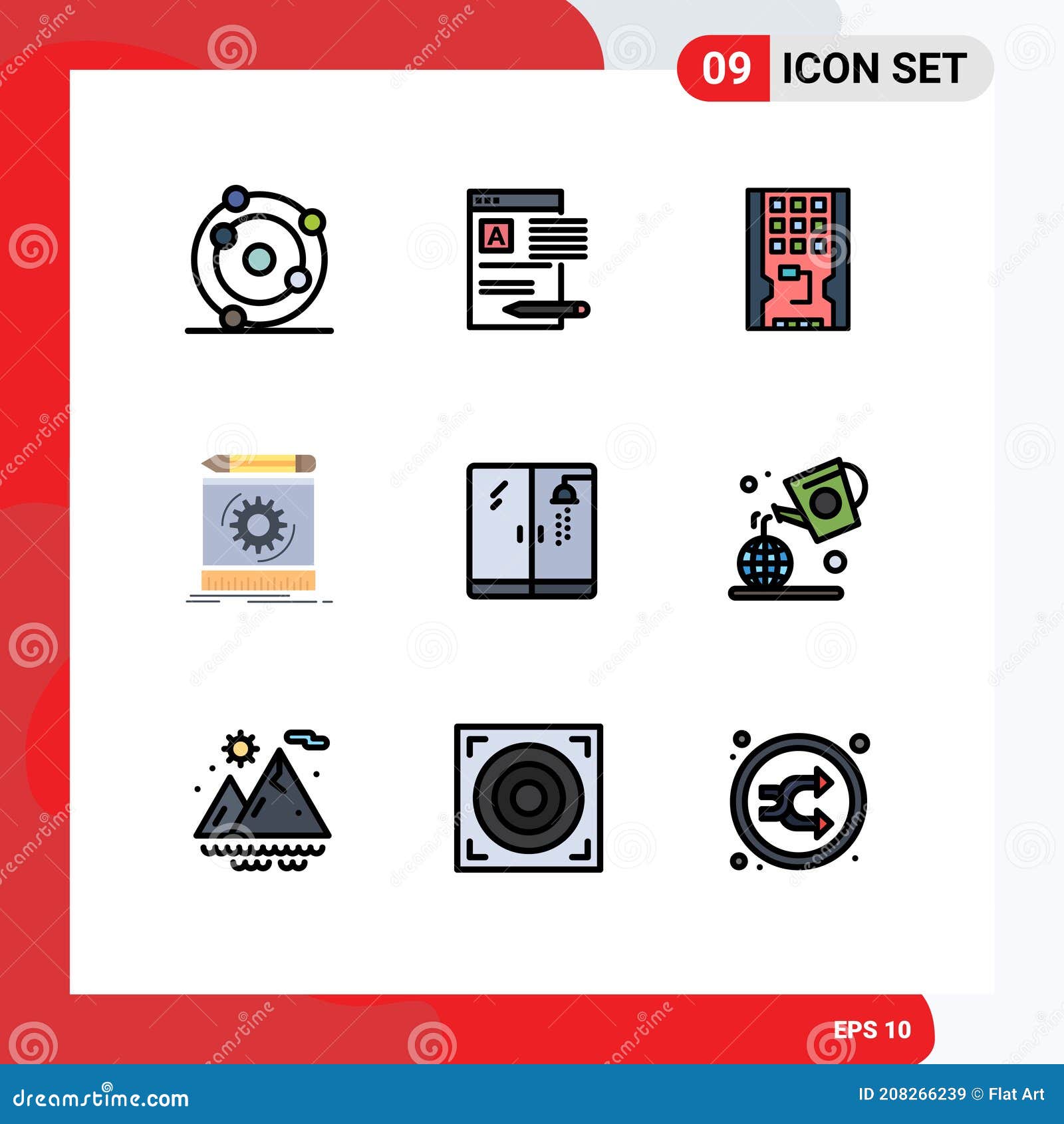 Stock Vector Icon Pack of 9 Line Signs and Symbols for Prototype ...