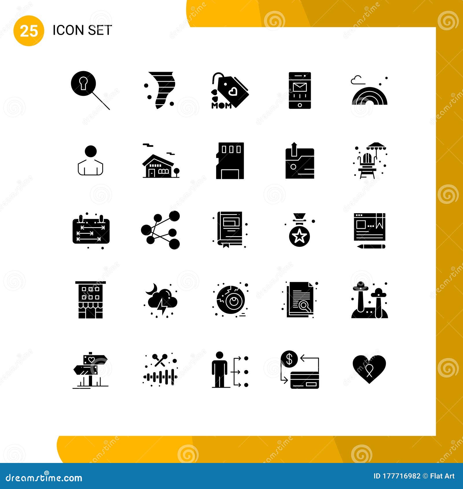 Stock Vector Icon Pack of 25 Line Signs and Symbols for Rainbow ...