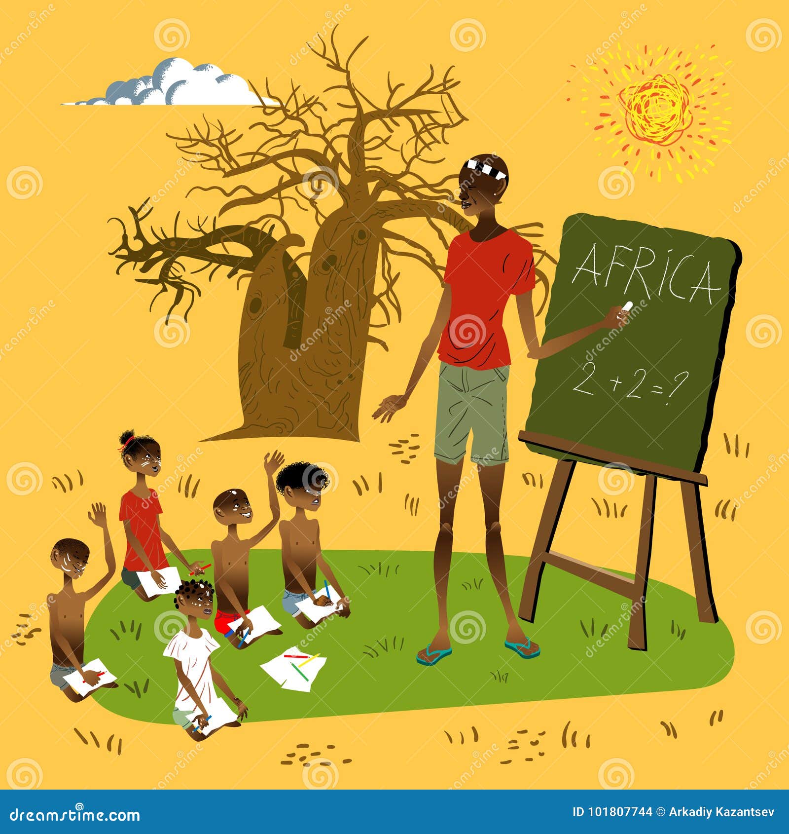 African School stock vector. Illustration of building - 101807744