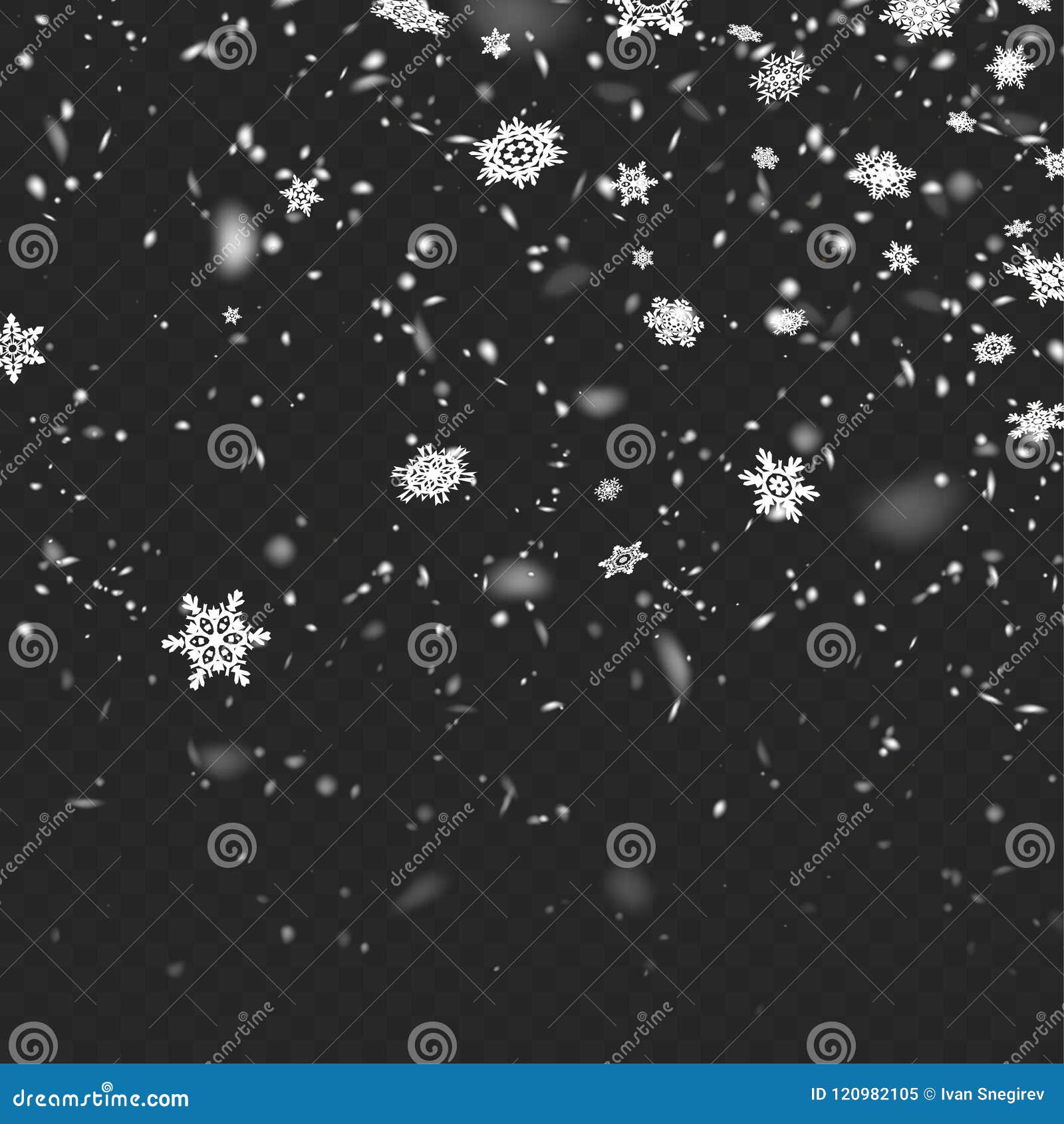 Stock Vector Illustration Realistic Defocused Falling Snow. Snowflakes ...