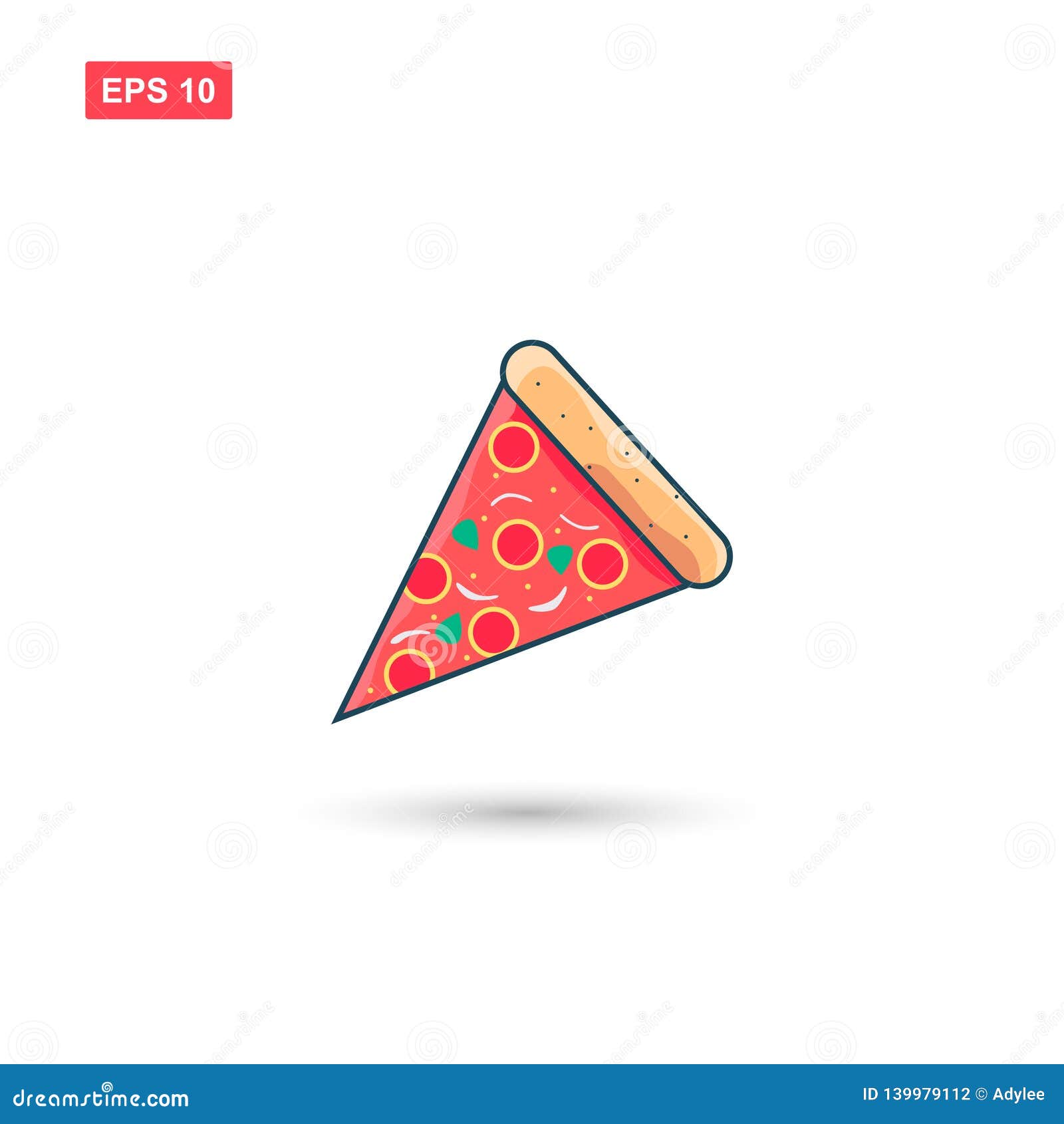 Stock Vector Pizza Slice Icon Stock Vector - Illustration of color ...