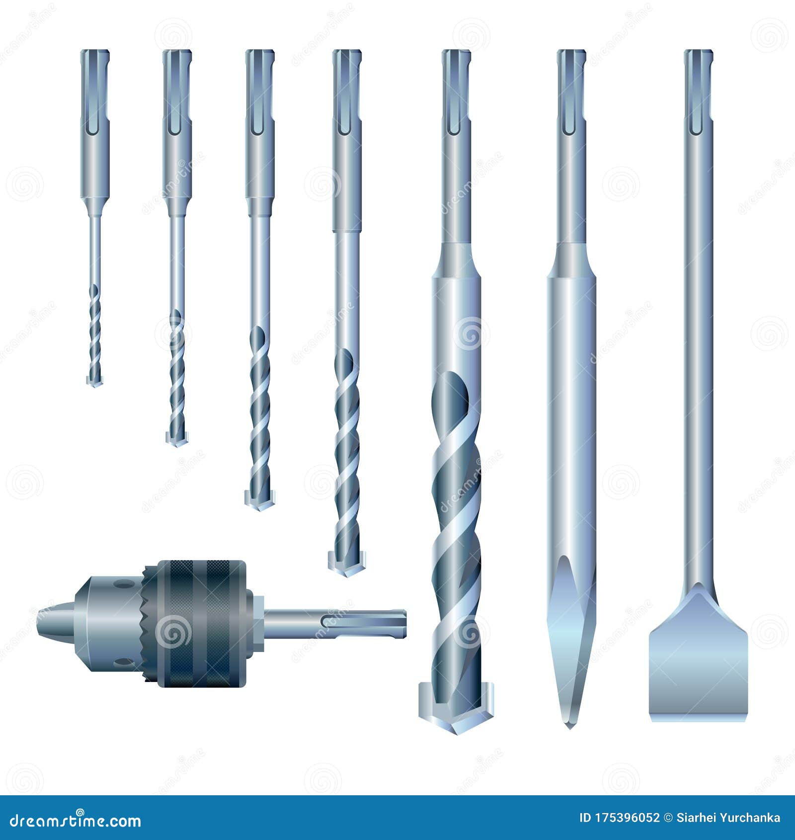 SDS drill for perforator stock vector. Illustration of white - 175396052