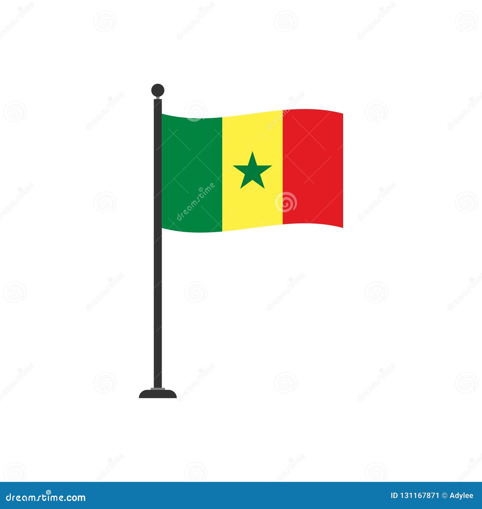Stock Vector Senegal Flag Icon 4 Stock Image - Illustration of flag ...