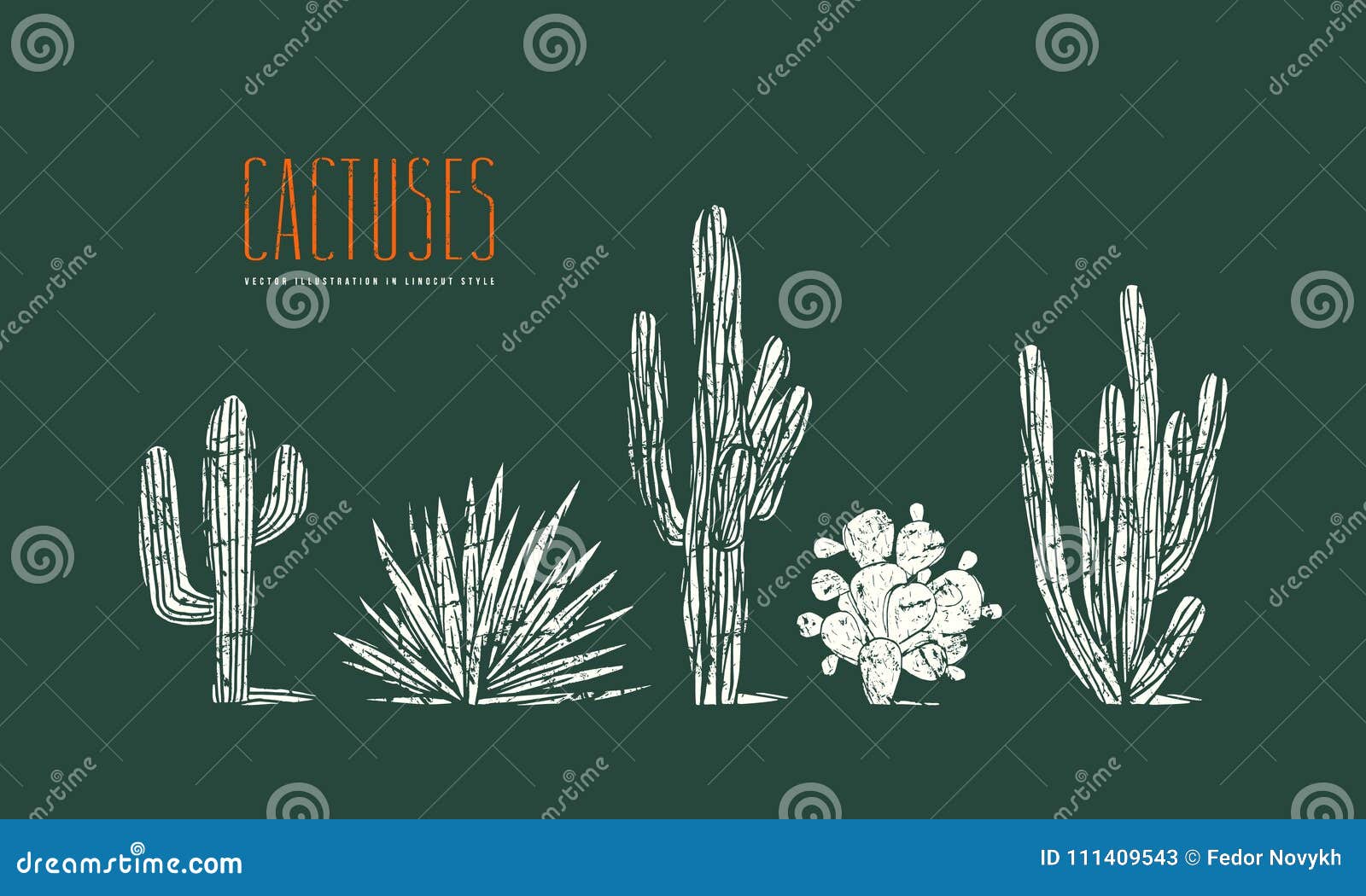 Stock Vector Set of Hand Drawn Cactus Stock Vector - Illustration of ...