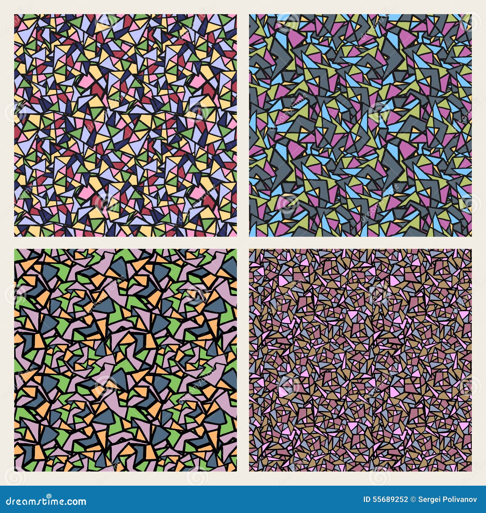 Stock Vector Set Of Seamless Colorful Mosaic Patterns Stock Vector
